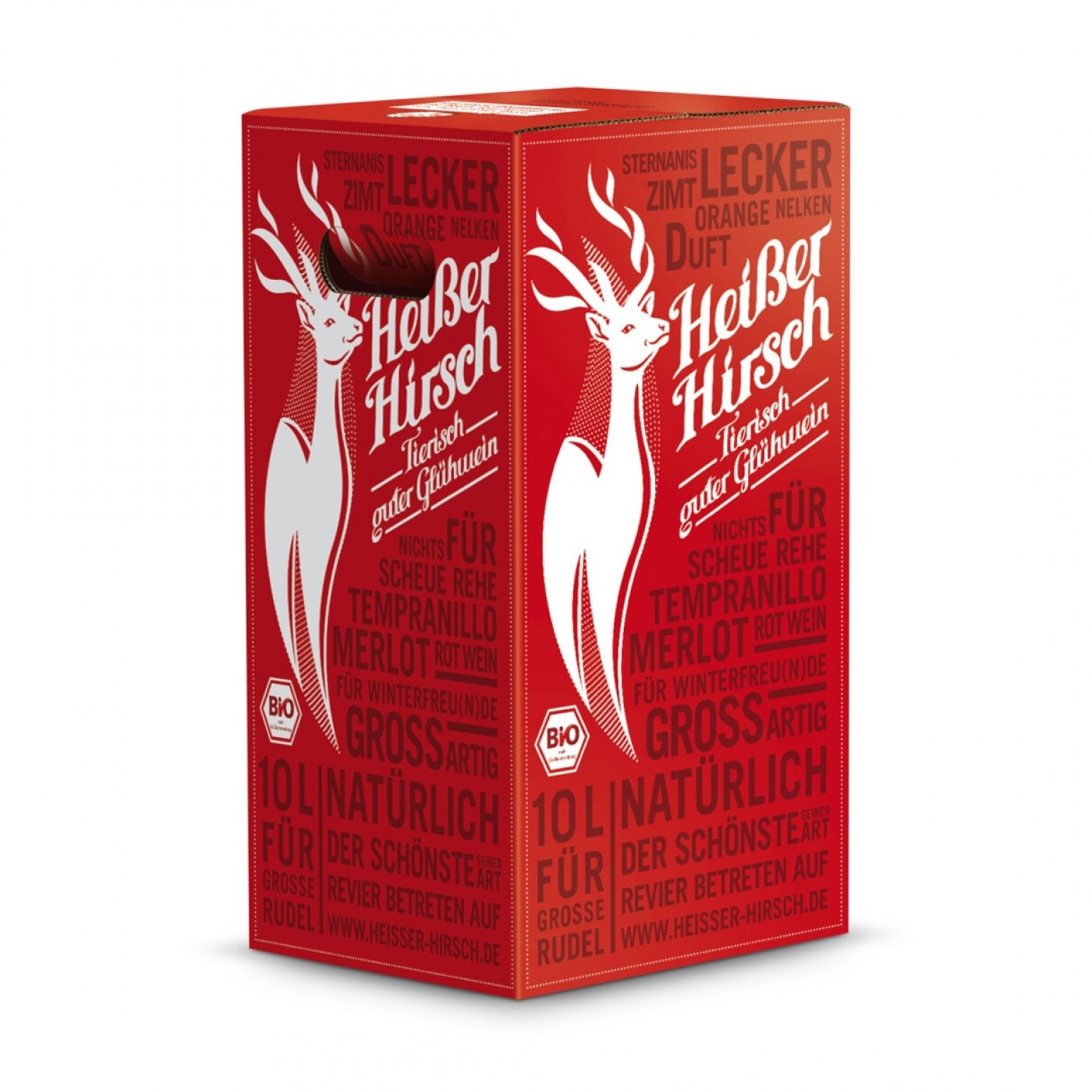 Heißer Hirsch Bio Glühwein rot 1 x 10L Bag-in-Box online kaufen ...
